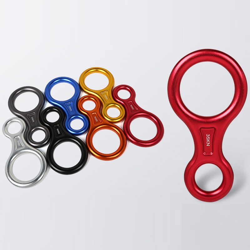 Stock 14.6*7.5cm 8 Word Climbing Ring Rope Descender Gear Belay Device ...