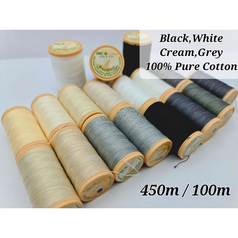 Coats / Mez 100% Cotton Sewing Quilting Thread -100m/ 450m (Black/White ...
