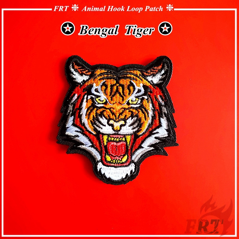 ☸ Bengal Tiger Hook Loop Patch ☸ 1Pc Animal Badges Embroidered ...