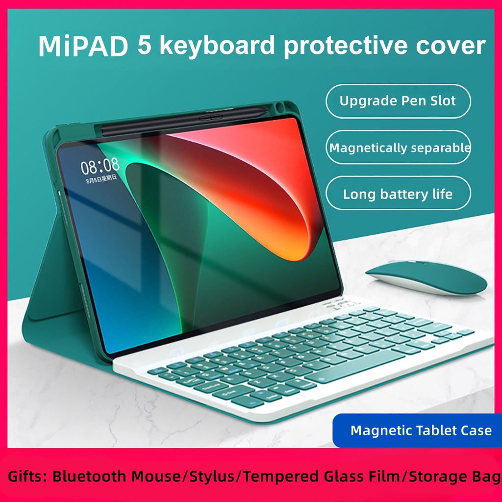 Wireless Backlit Bluetooth Keyboard Cover And Mouse For Xiaomi Mipad ...