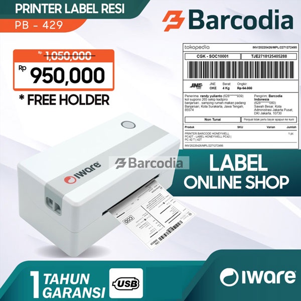 Barcode PRINTER Label 110mm A6 4" STICKER PRINTER - BI-429 USB ...
