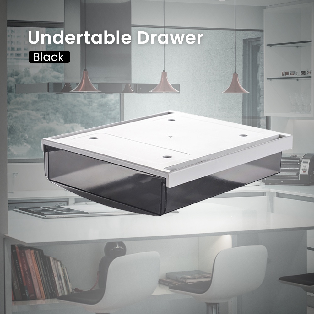 Desktop Mini Drawer Hidden Under Table Pull Out Storage Tray Space ...