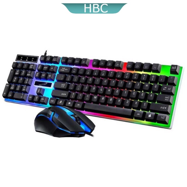 G21b mechanical gaming keyboard and mouse set with multi-color Led for ...