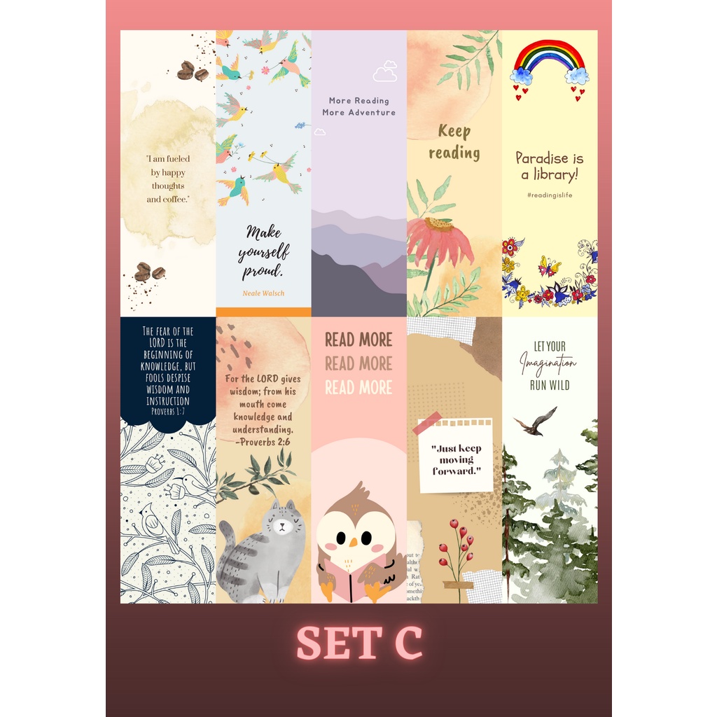 [10 PCS] Assorted Bookmarks for books Cute and Fun Design/Bible verses ...