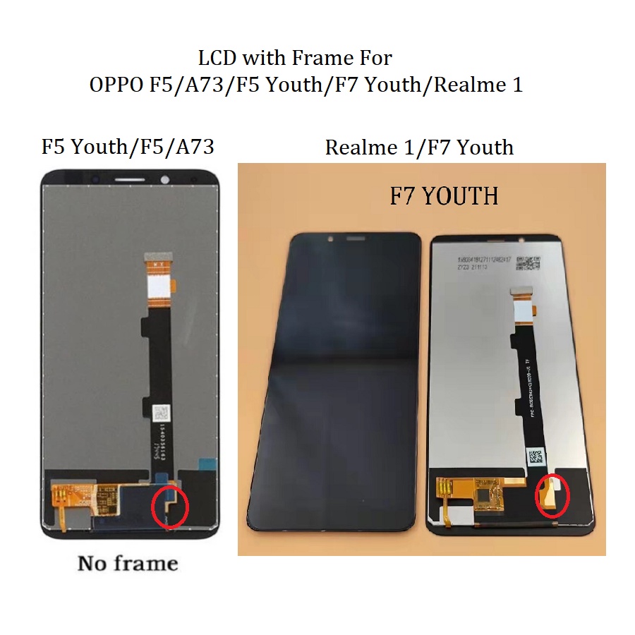 LCD with Frame For OPPO F5 A73 A73T F5 YOUTH F7 Youth Realme 1 CPH1723 ...