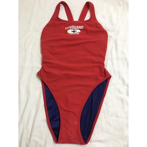 Speedo lifeguard red one piece swimsuit | Shopee Philippines