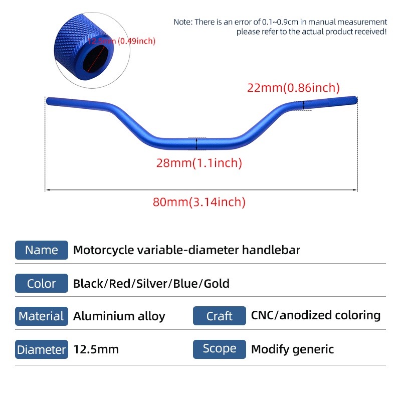 Motocross Motorcycle CNC Handlebar 22mm 28mm Universal Handle Bar Fat ...