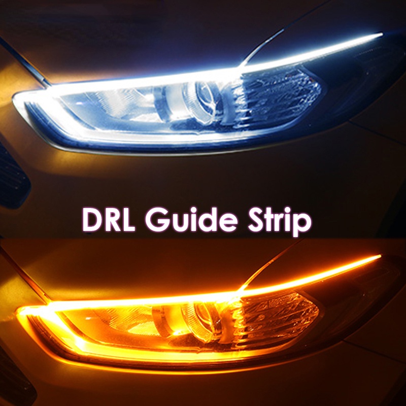 2 pieces LED DRL Car Daytime Running Light Flexible Waterproof Strip ...