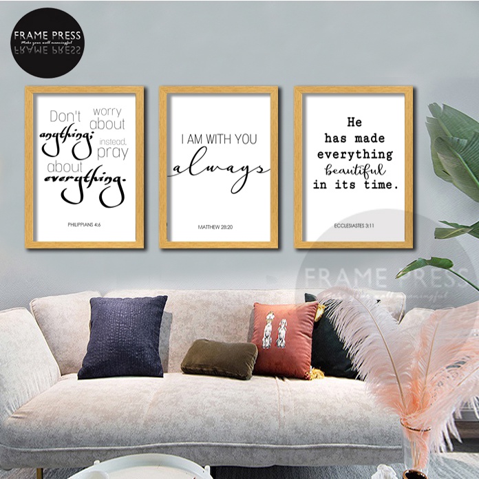 WALL DECOR FRAMES - HOME DECOR - 3/4 pcs set - BIBLE VERSES | Shopee ...