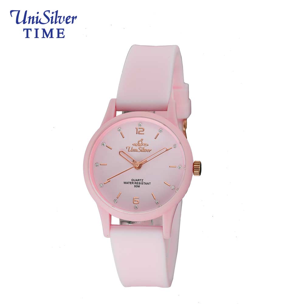 UniSilver TIME Women's Analog Light Pink Rubber Watch KW4276-2005 ...