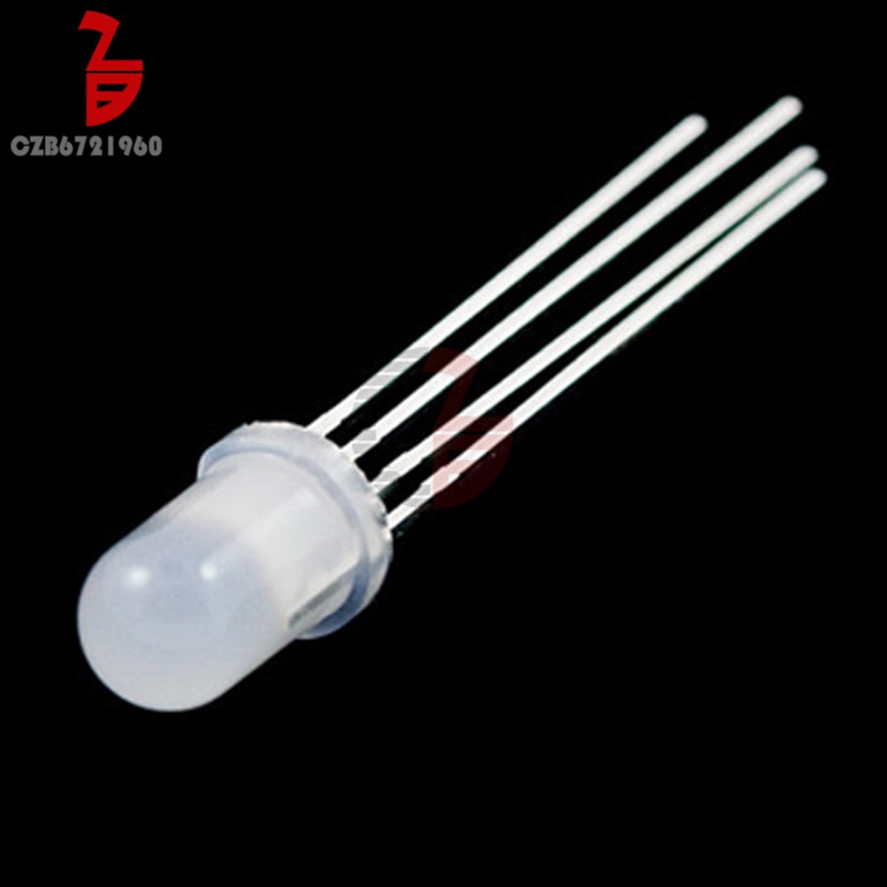 50Pcs 5mm 4pin RGB Tri-Color Common Cathode LED light Red Green Blue ...
