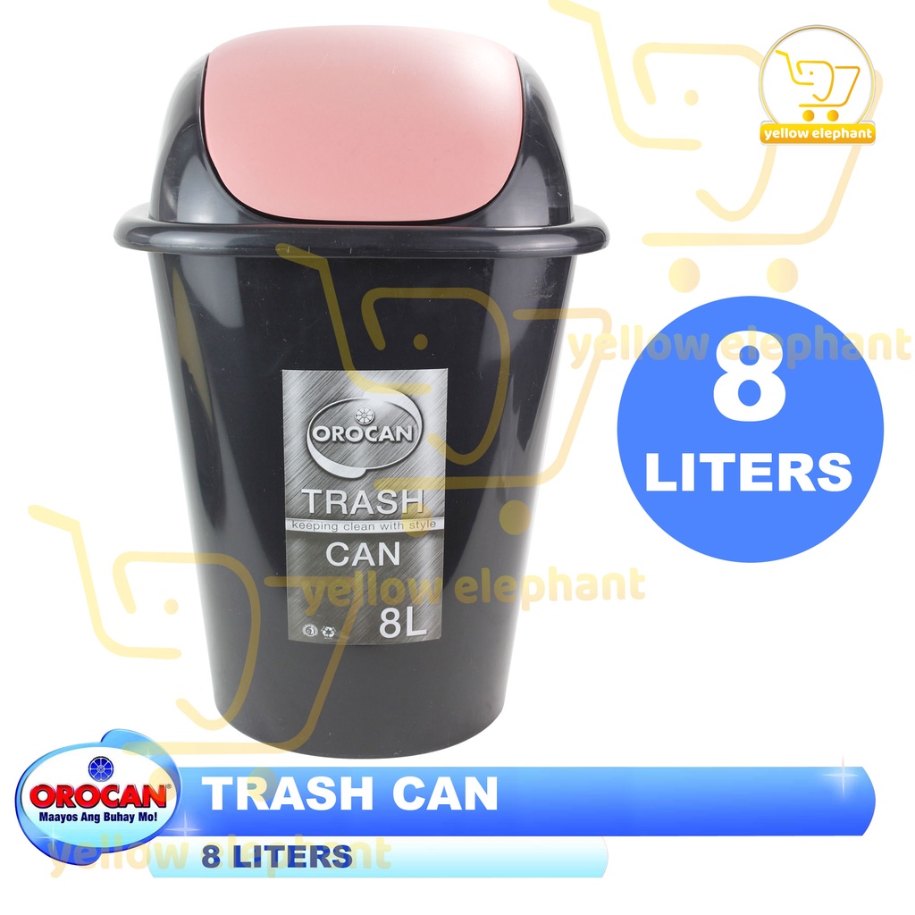 Orocan Trash Can Swing Cover 8 Liters Waste Bin Garbage Basket ...