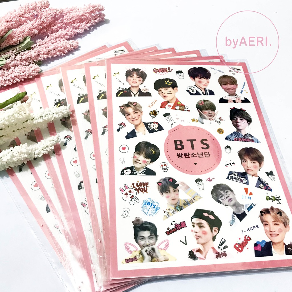 Bts TRANSPARENT STICKER (KISS CUT/ KPOP TRANSPARENT STICKER) | Shopee ...