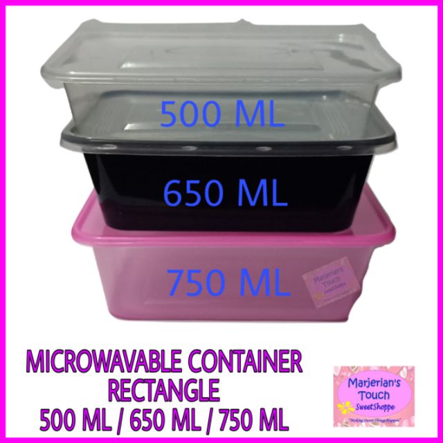 MICROWAVABLE RECTANGULAR CONTAINER / 500 ML, 650 ML, 750 ML | Shopee ...