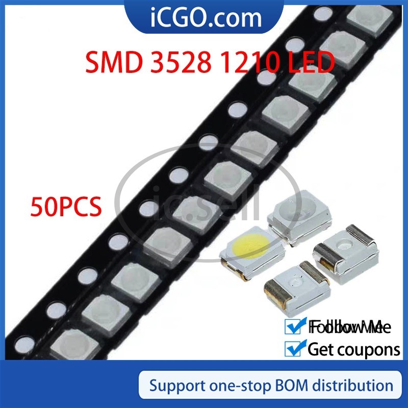 50pcs Super Bright 3528 1210 SMD LED Red/Green/Blue/Yellow/White/WARM ...