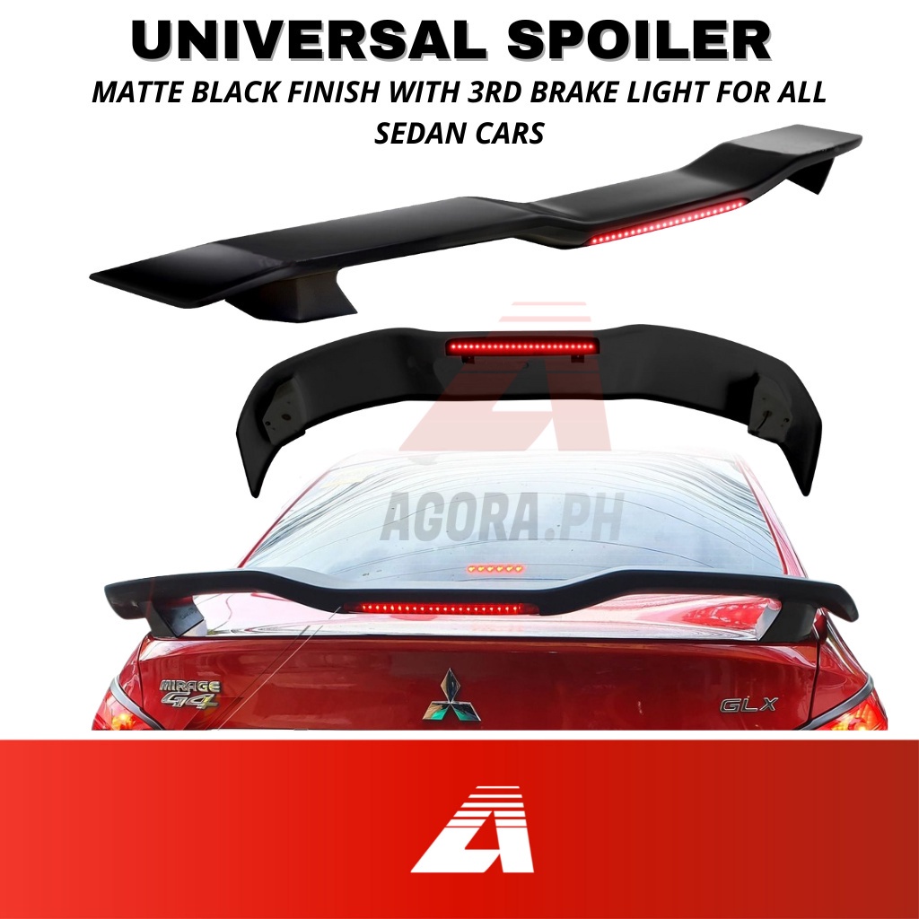 Universal Spoiler for all Sedan Cars Matte Black Finish | Shopee ...