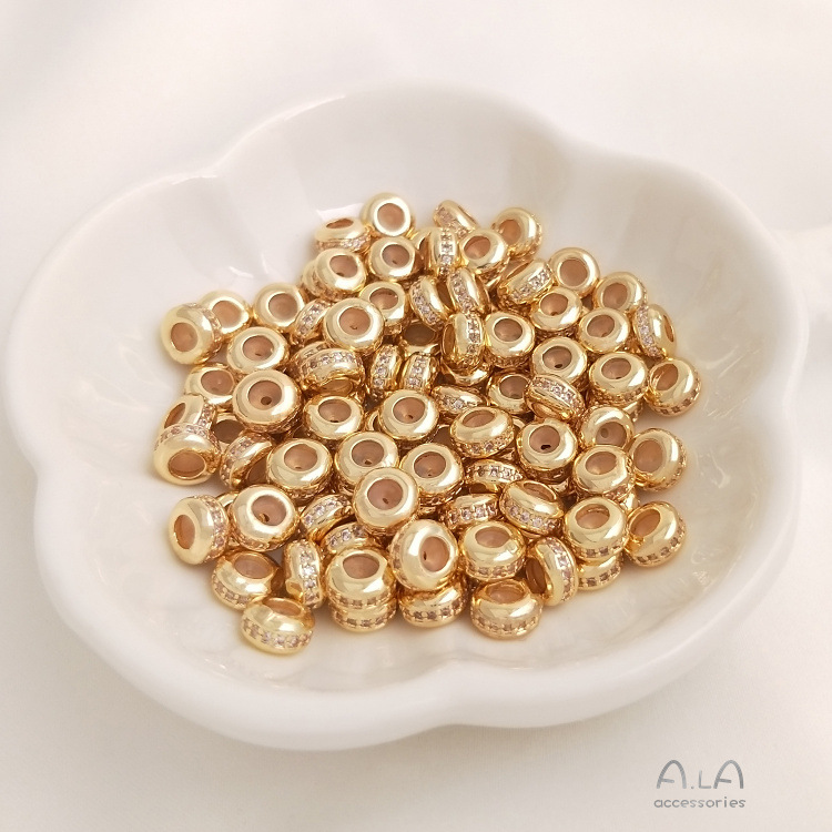 diy゜14K gold 〔1 Piece〕°Zirconium stone plug silicone adjustment bead ...