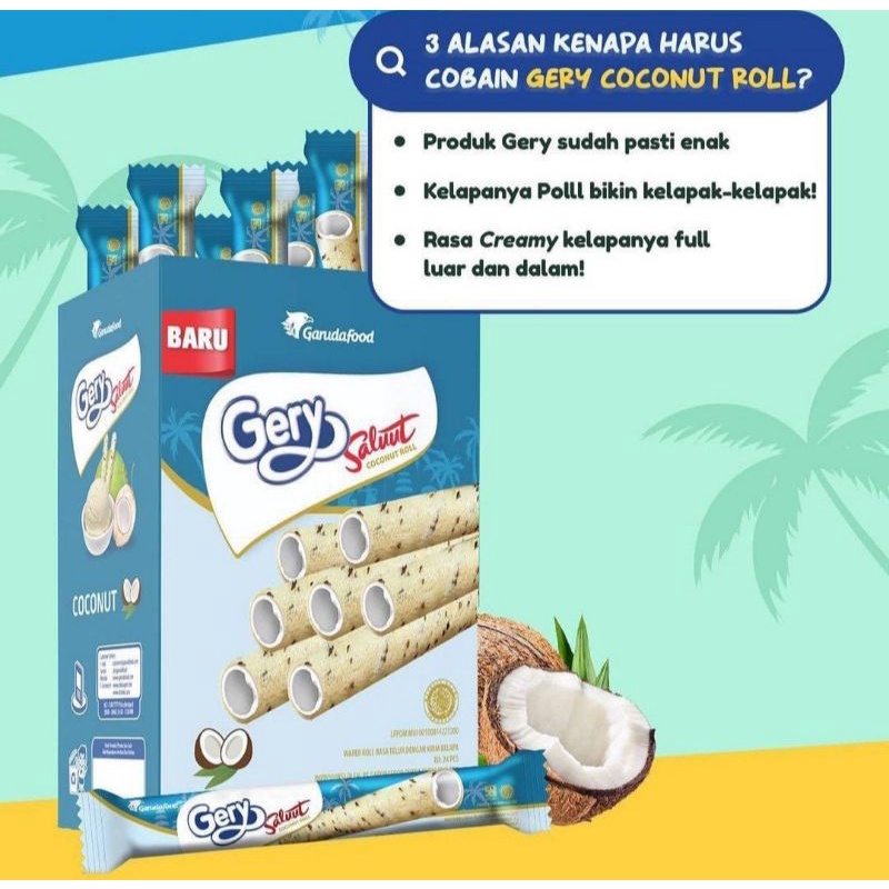 Gery Saluut Coconut Roll 1 box Contains 24 pcs | Shopee Philippines