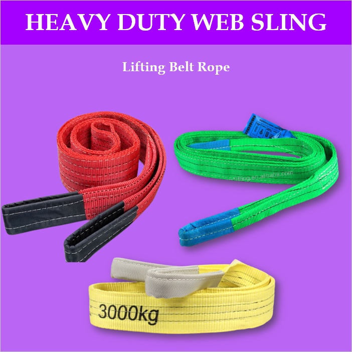 Mago 2-5T 6-10 Meters Heavy Duty Lifting Belt Web Sling W/Double Reinforced Eye Flat OO ...