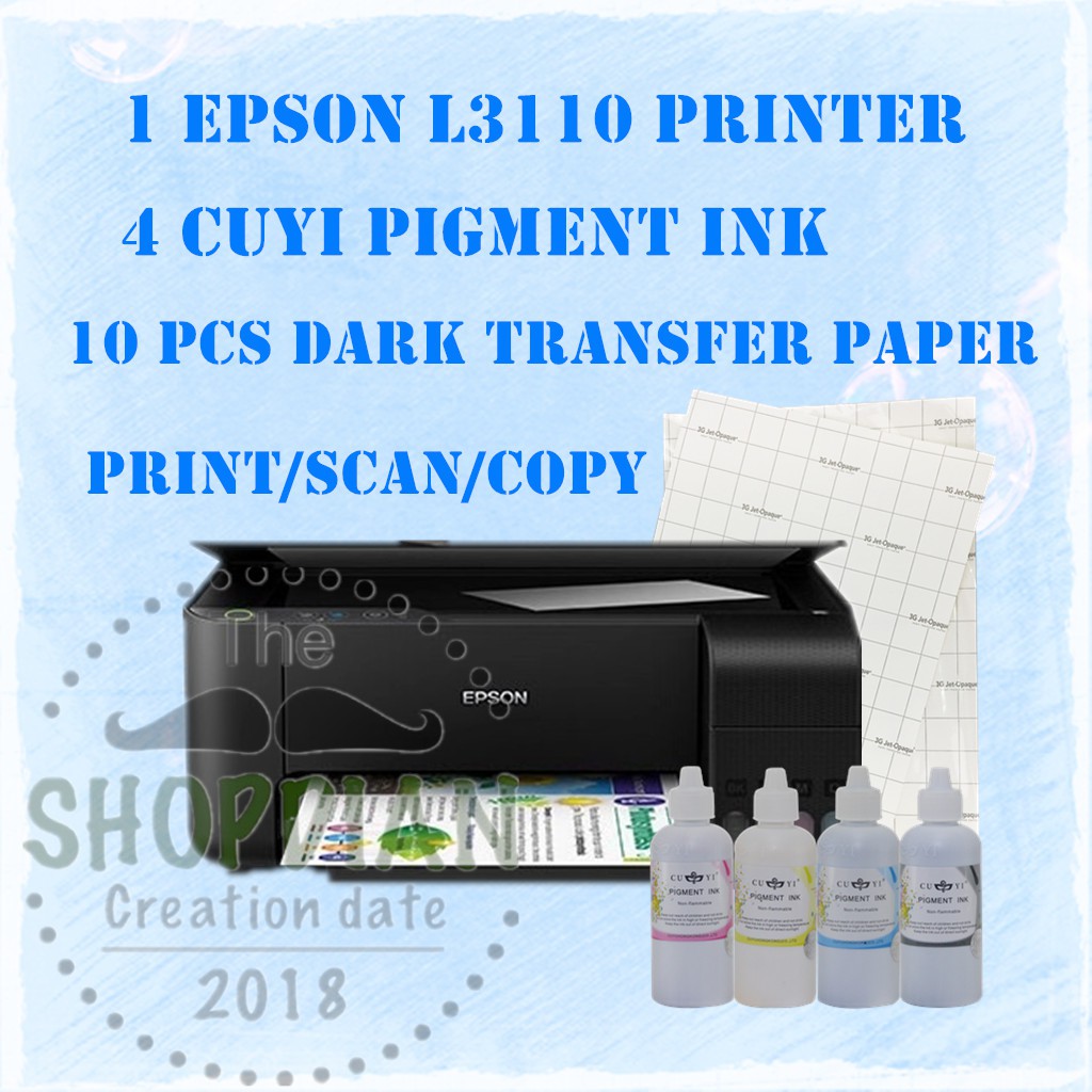 EPSON L3110 Printer Pigment PACKAGE (Print-Scan-Copy, Ink Tank System ...