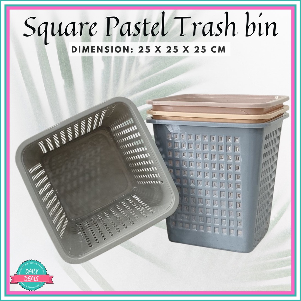 PASTEL COLOR SQUARE TRASH BIN/ MINI SQUARE PASTEL TRASH BIN | Shopee ...