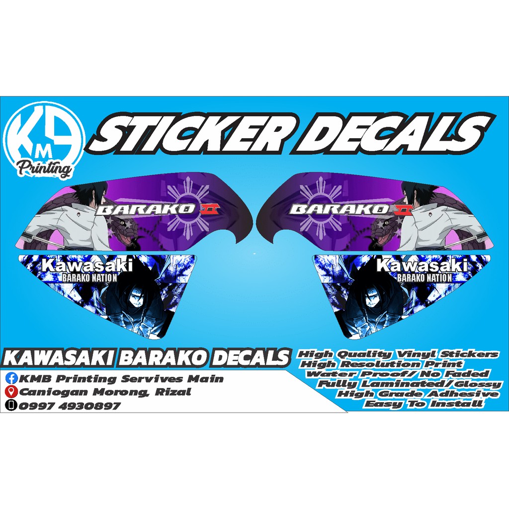 Kawasaki Barako 2 Uchiha Sasuke Design Sticker Decals | Shopee Philippines
