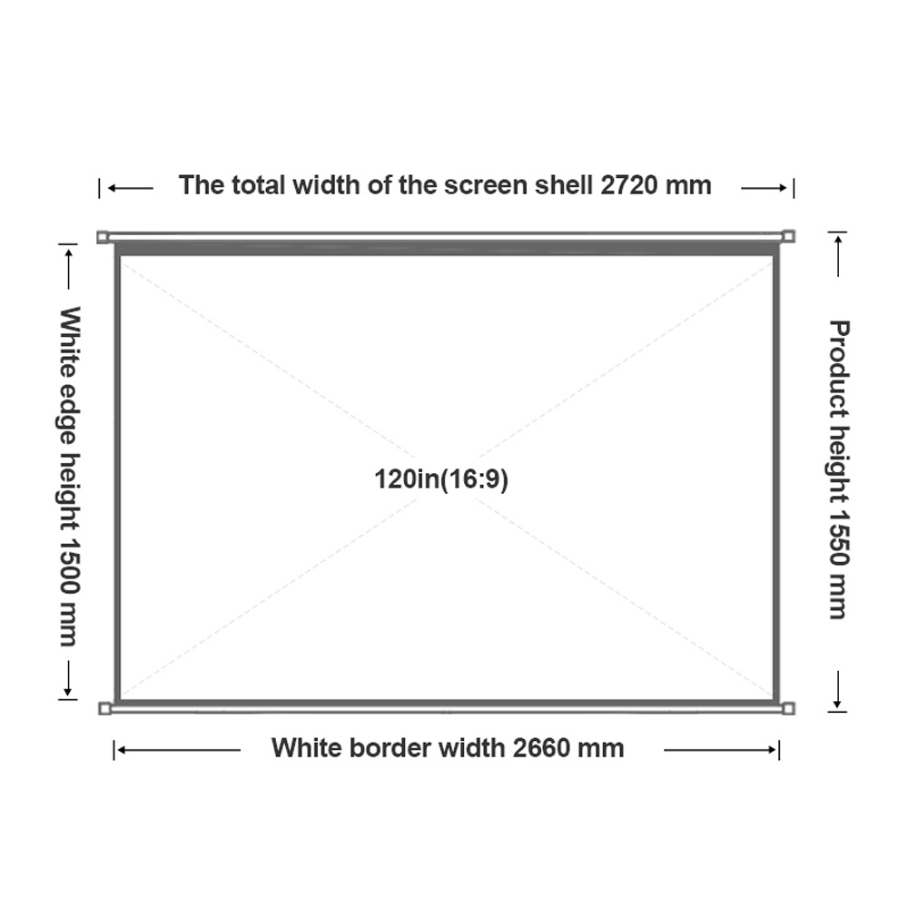 Deli Portable Projector Screen 100'/120' HD Projection Screen 50448-EU ...
