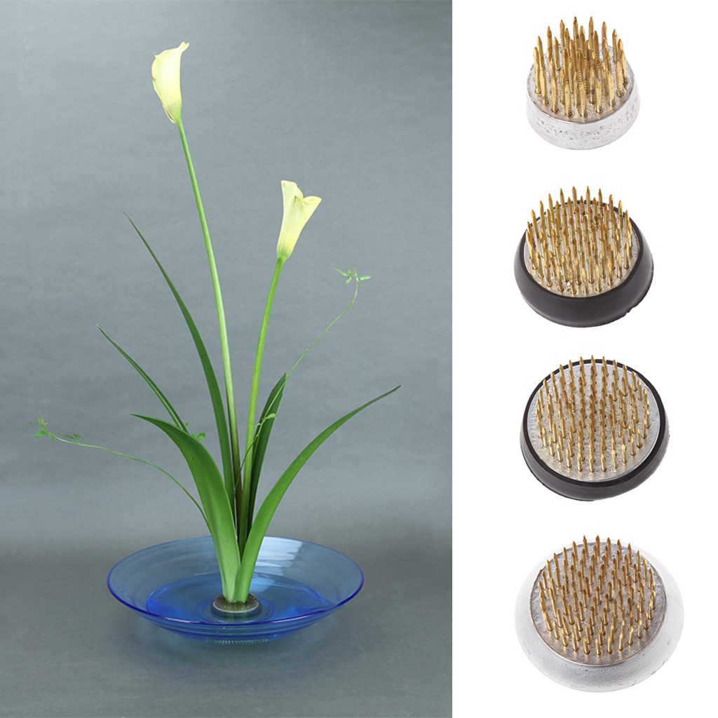 Round Ikebana Kenzan Flower Frog With Rubber Gasket Art Fixed Arranging ...