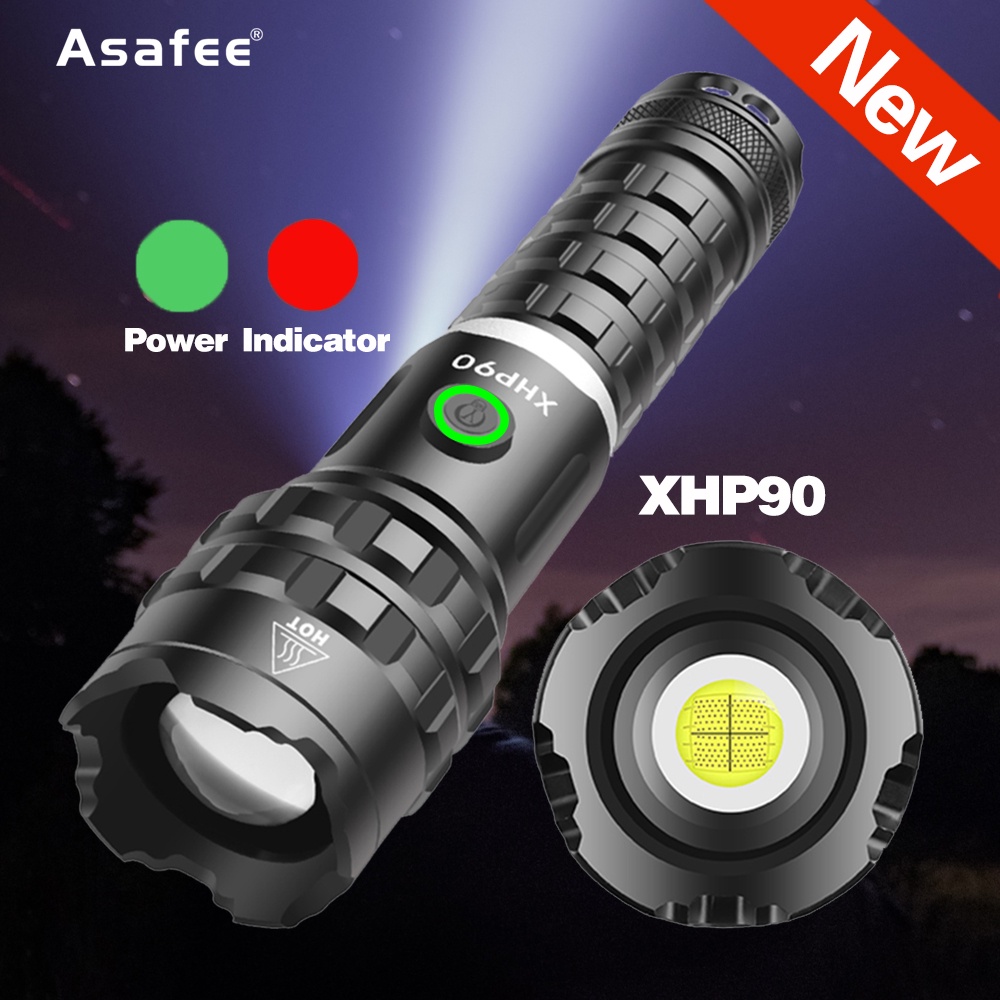 Asafee 1012B 2300Lm Xhp90 Short Flashlight Powerful Usb Type-C Led ...