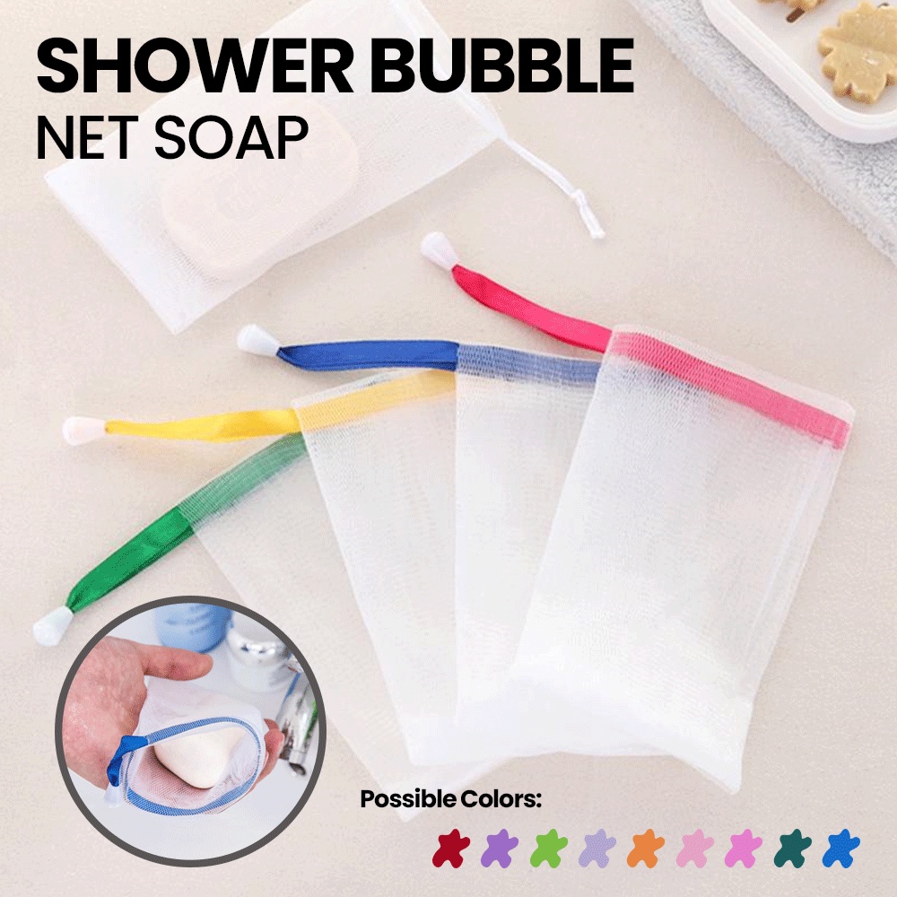 Portable Bath Shower Bubble Net Soap Storage Saver Hanging Bag Mesh Net ...
