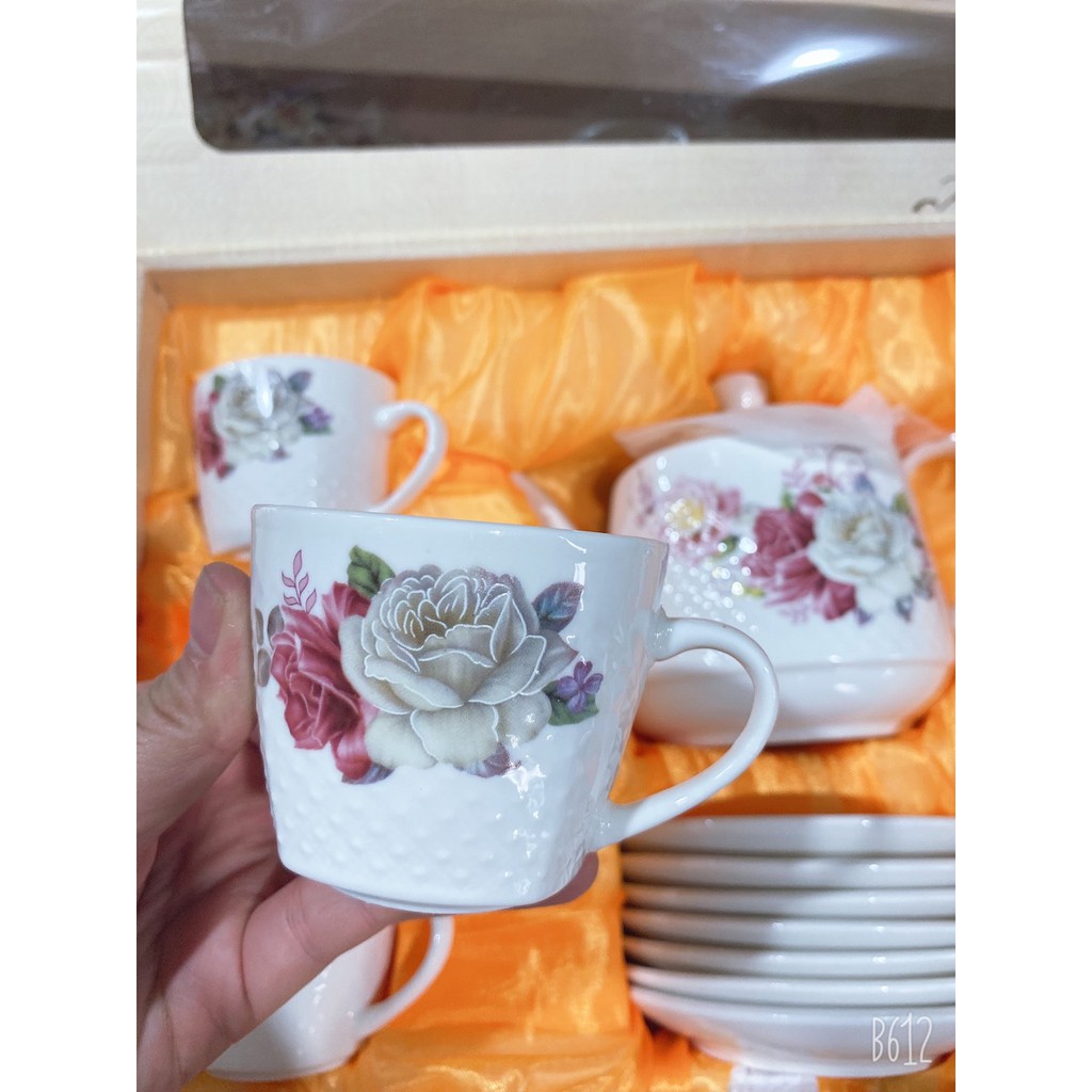 Korean imported tea set (6 cups, 6 plates, 1 teapot) | Shopee Philippines