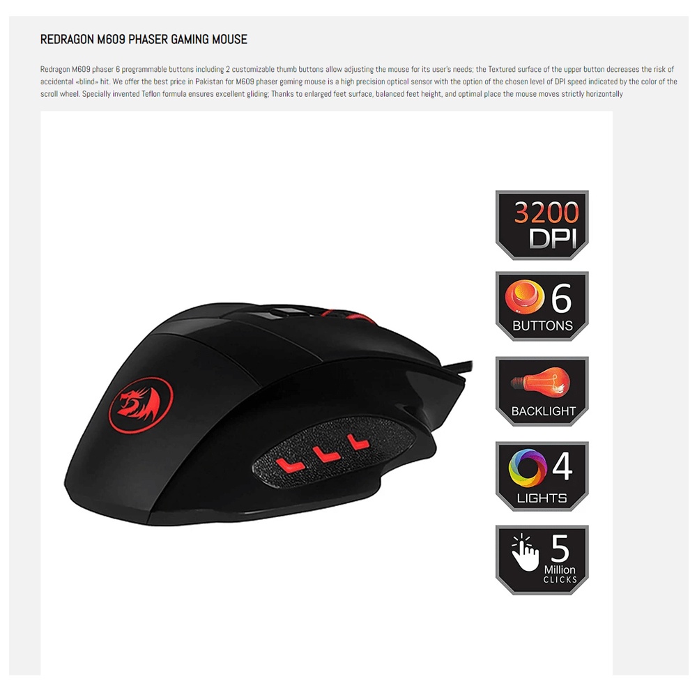 Redragon Gaming Mouse M609 Phaser | Shopee Philippines