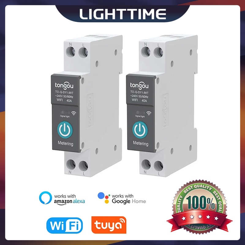 Smart Circuit Breaker Switch 1P 63A Tuya Wifi With Metering Wireless ...
