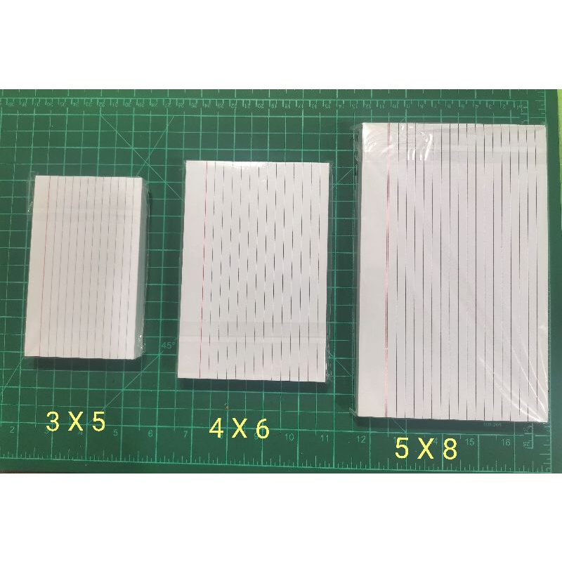 INDEX CARD WHITE (1/8)3CMX5CM , (1/4)4CMX6CM , (1/2)5CMX8 CM - 1PACK ...