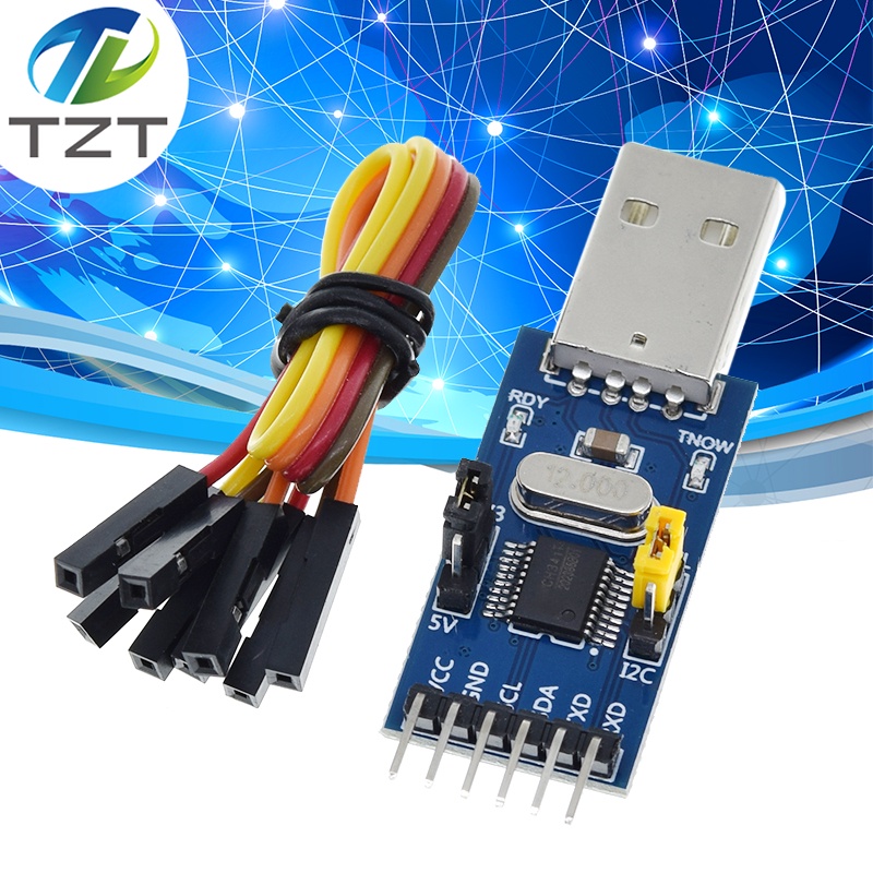 CH341T 2 in 1 module 3.3V 5V USB to I2C IIC UART USB to TTL single-chip serial port downloader ...