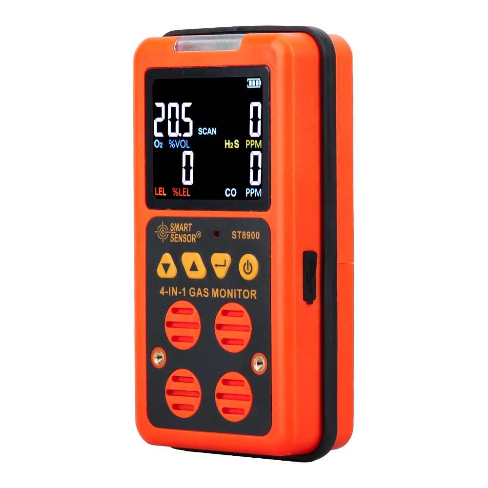 4 in 1 Multi Gas Detector Gas Monitor Oxygen O2 Hydrogen Sulfide H2S Carbon Monoxide CO ...