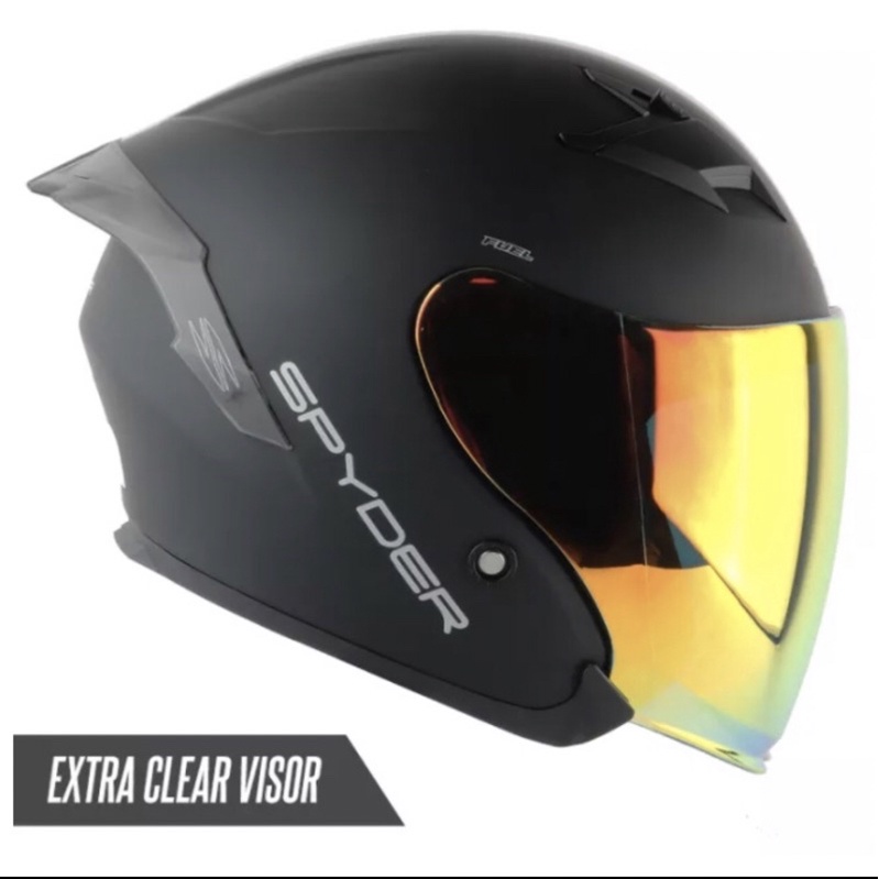 Spyder Fuel Model Half Face Dual Visor Helmet (Free Clear Visor ...