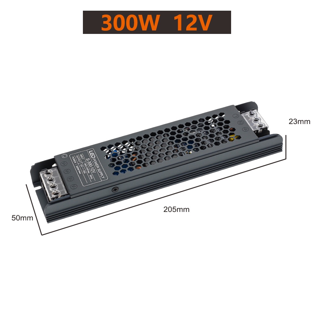 AC190V-240V Ultrathin LED Power Supply DC12V / 24V Mute Lighting Transformers 60W 100W 150W 200W ...