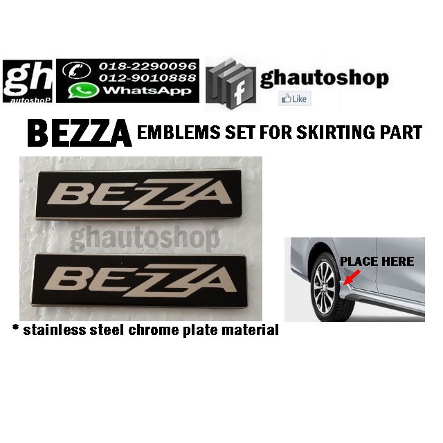BEZZA logo emblems set for skirting part (2pcs) | Shopee Philippines