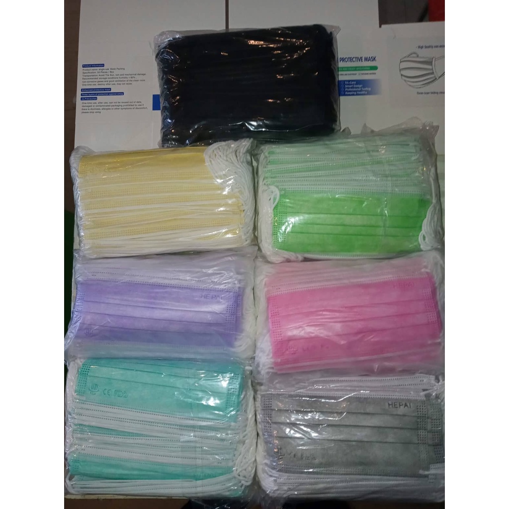 HE PAI DISPOSABLE FACE MASK 3 PLY CE/FDA APPROVED ORIGINAL SIGURADONG ...