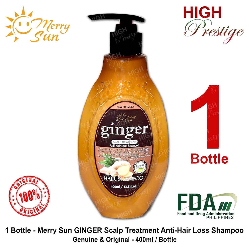 Merry Sun Ginger Scalp Treatment Anti Hair Loss Shampoo 400ml per Bottle - Set of 1 Bottle ...