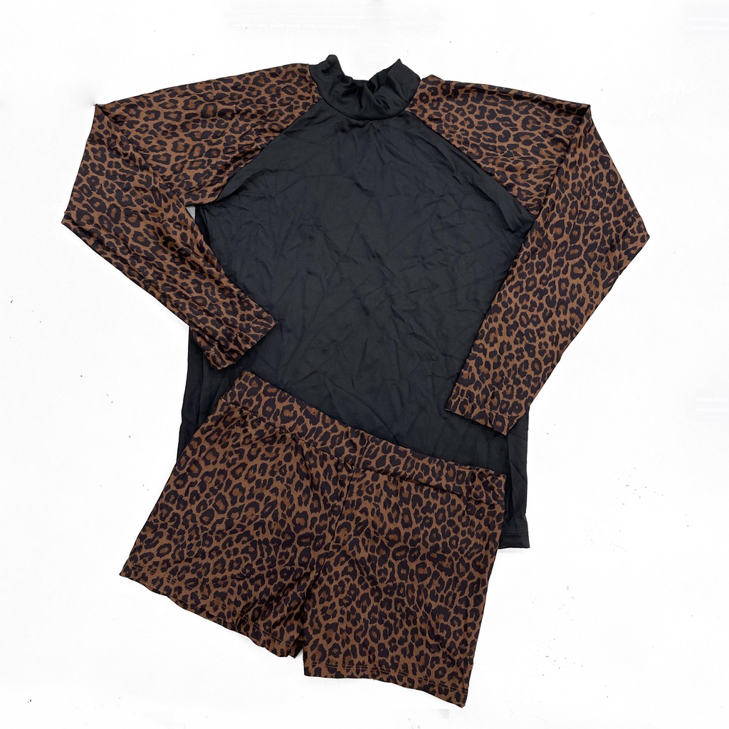 Sunny Leopard Rash Guard with Shorts | Shopee Philippines