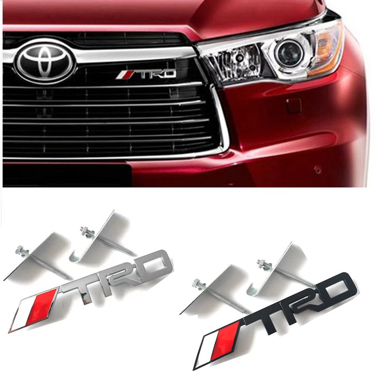 1 Piece 3D Metal Auto Front Emblem For TRD For Toyota Vios hilux Innova ...