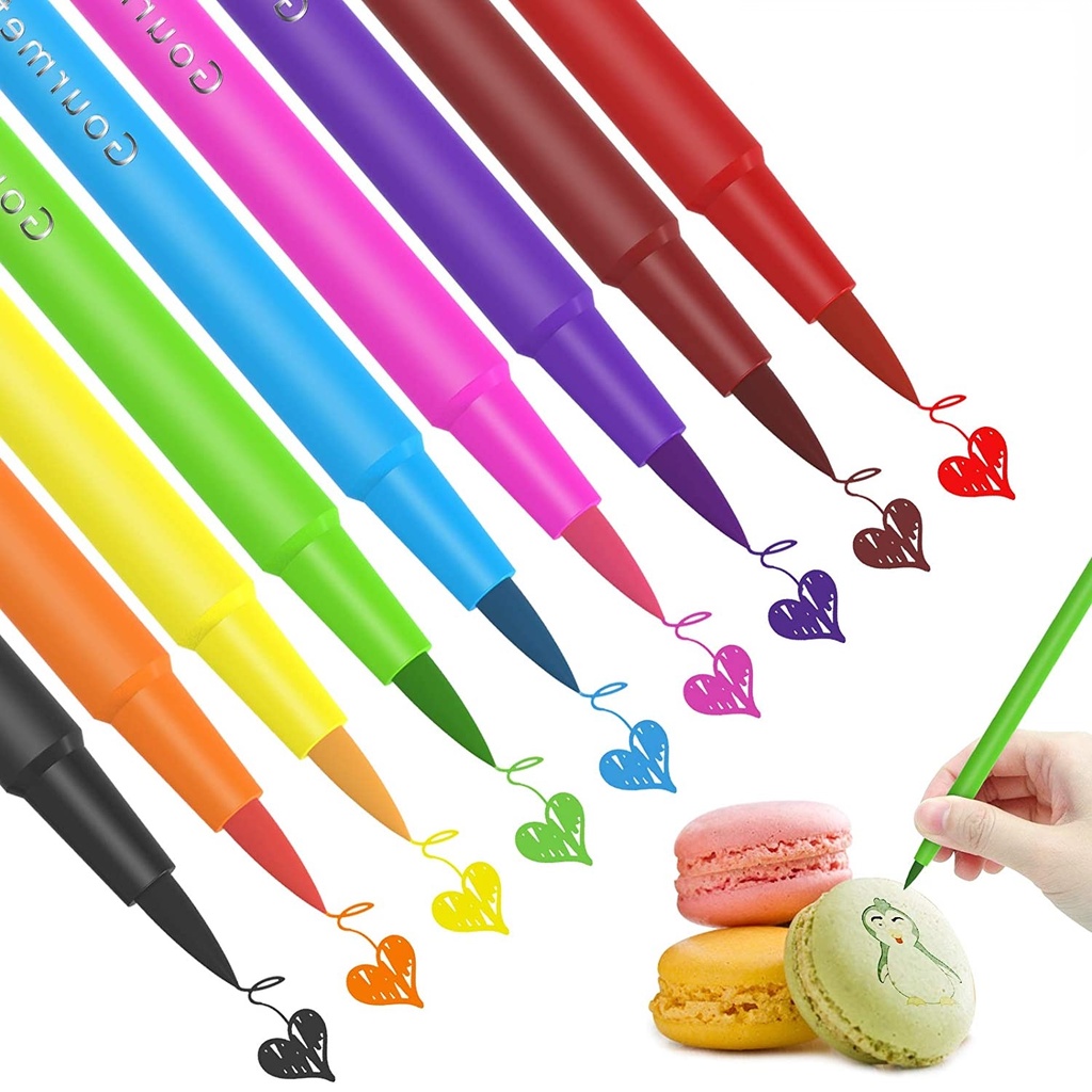 10Pcs Food Coloring Marker Pens Edible Markers Food Grade Pens for DIY ...