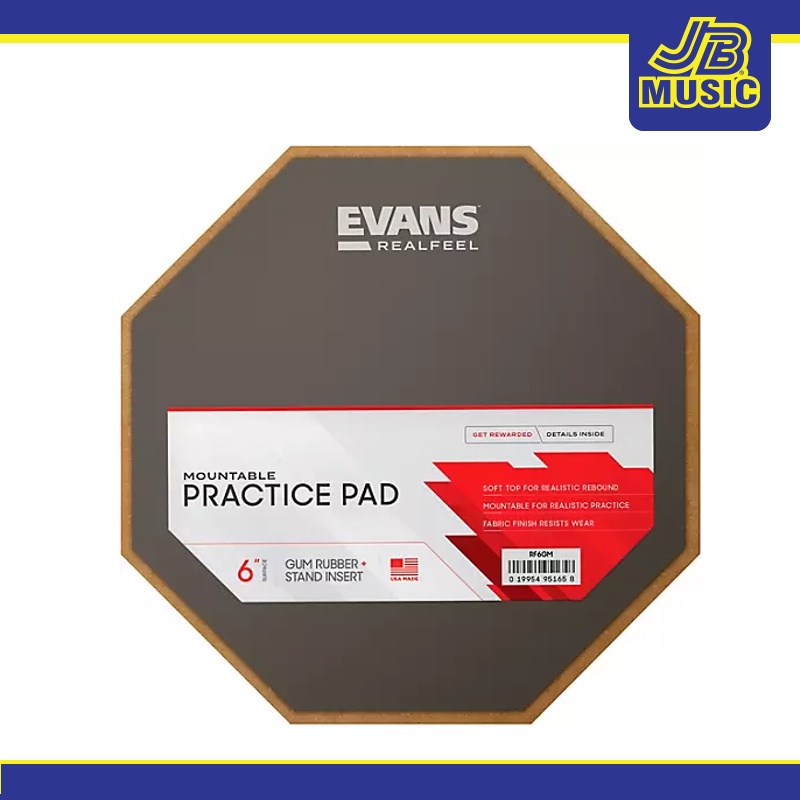 Evans - RealFeel 6” 2-Sided Standard Practice Pad (RF6D) (Drum ...