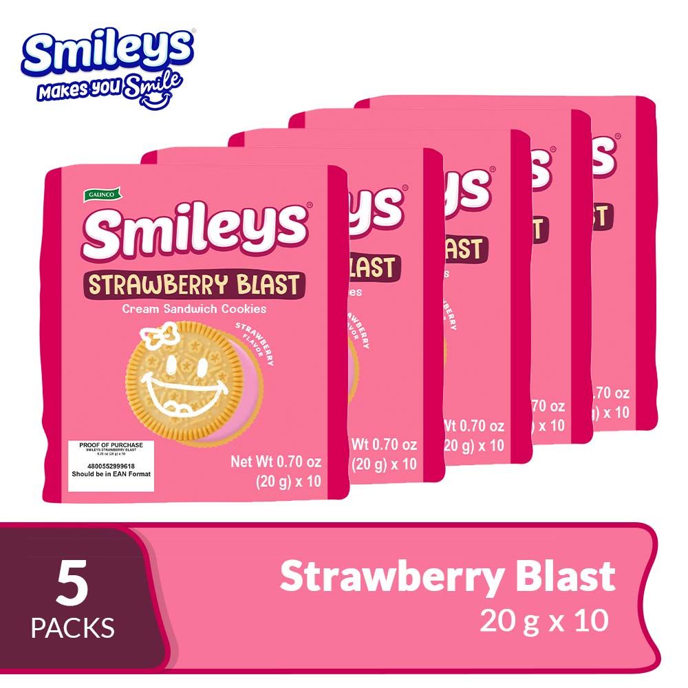 Smileys Strawberry 20g x 10 (5 Packs) | Shopee Philippines
