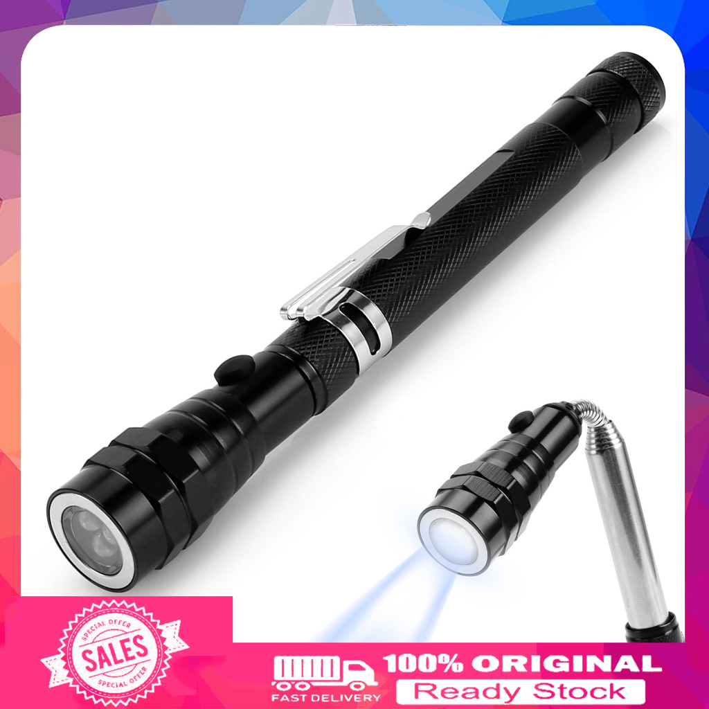 {ke} Telescopic Magnetic Pickup Mechanic Magnet Flashlight Pick Up ...