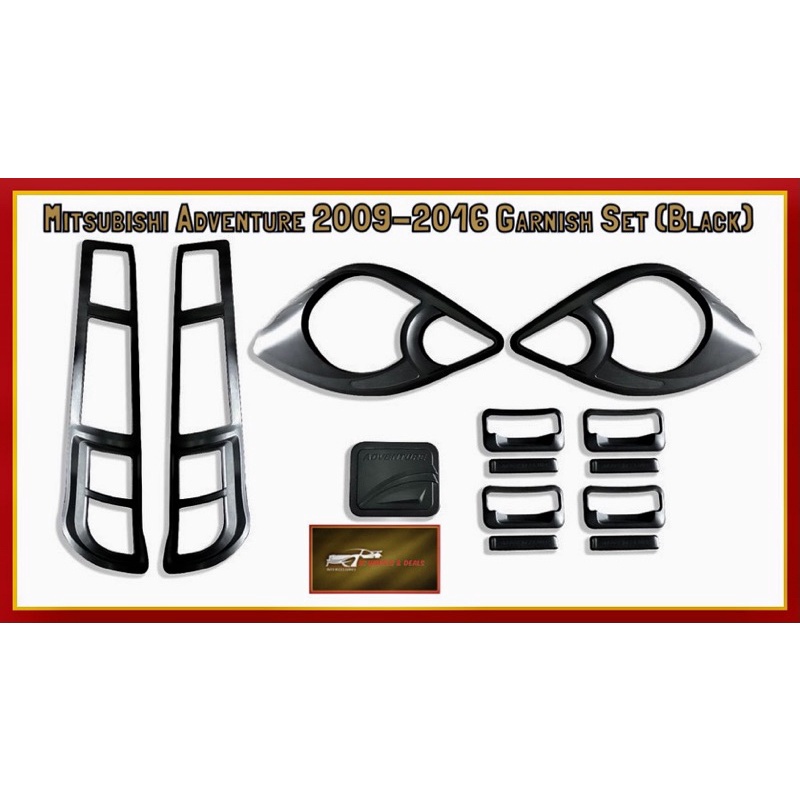 Mitsubishi Adventure 2009-2016 Garnish Set (Black) | Shopee Philippines