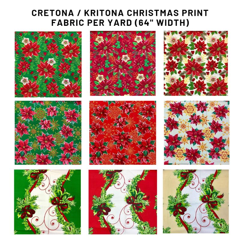 Cretona/Kritona Christmas Print Fabric Per Yard (64" width) | Shopee ...