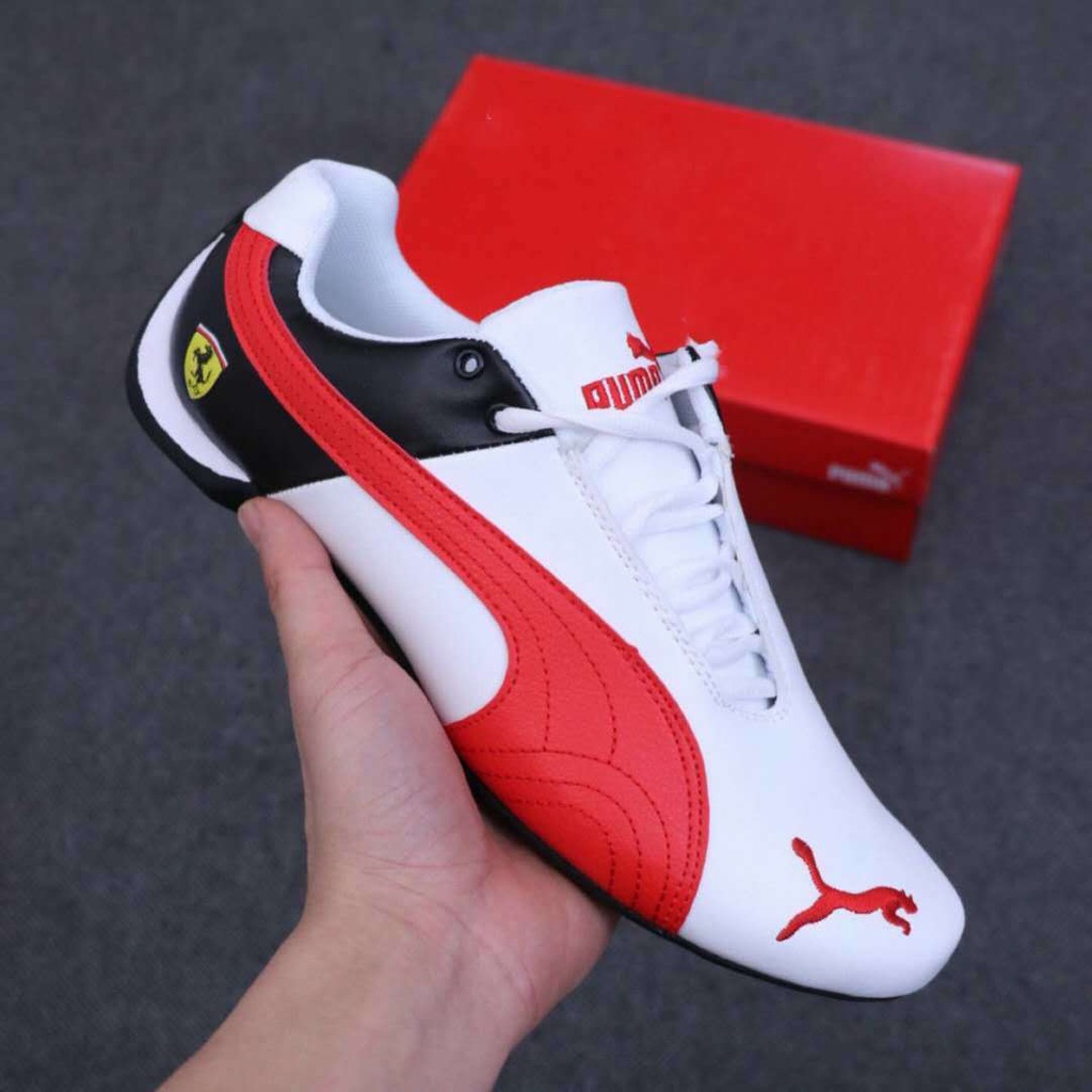 Spring Autumn Casual Leather Shoes Men's Ferrari Racing Genuine Cowhide ...